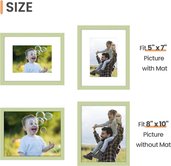 upsimples 8x10 Picture Frame, Display Pictures 5x7 with Mat or 8x10 Wi ...