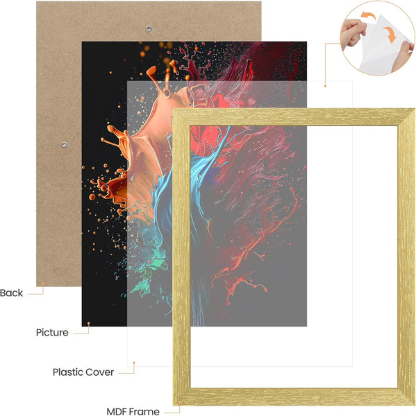 upsimples 8.5 By 11 Picture Frame, Wall Gallery Photo Frames with Engi ...